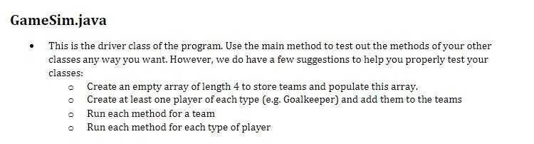 Solved SoccerPlayer.java SoccerPlayer's are not concrete | Chegg.com