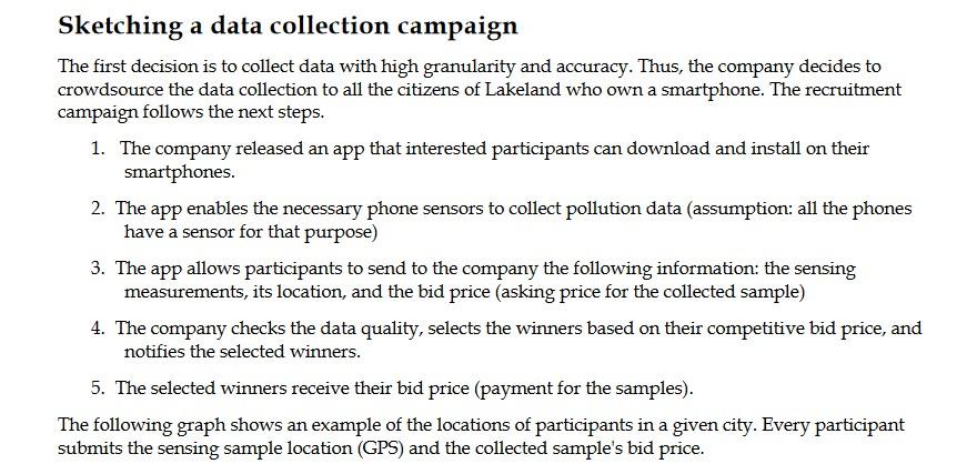 Sketching a data collection campaign The first | Chegg.com