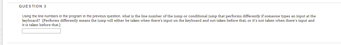 Solved QUESTION 3 Using the line numbers in the program in | Chegg.com