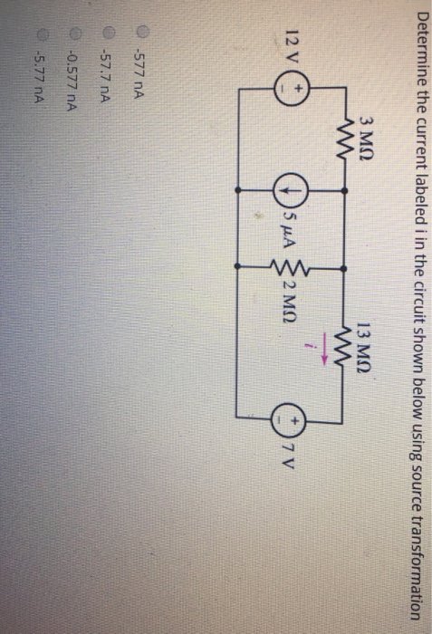 Solved Determine the current labeled i in the circuit shown | Chegg.com