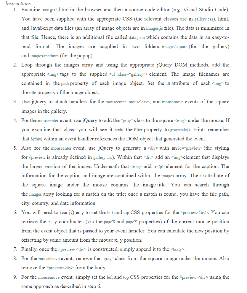 Solved Overview The intent of this assignment is to | Chegg.com