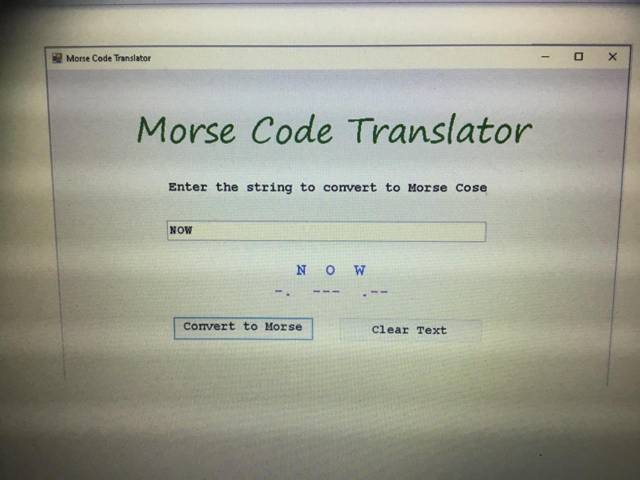 Solved Morse Code translator in C# Windows Form App like | Chegg.com