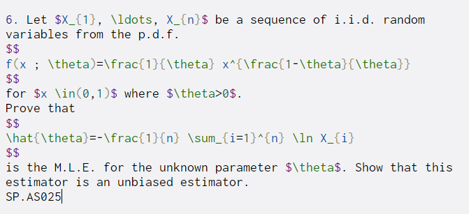 Solved 6. Let $X_{1}, \ldots, X_{n}$ be a sequence of i.i.d. | Chegg.com