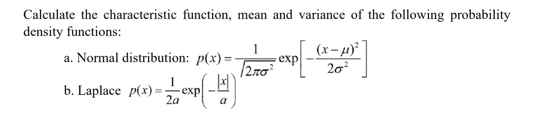 Solved Calculate the characteristic function, mean and | Chegg.com