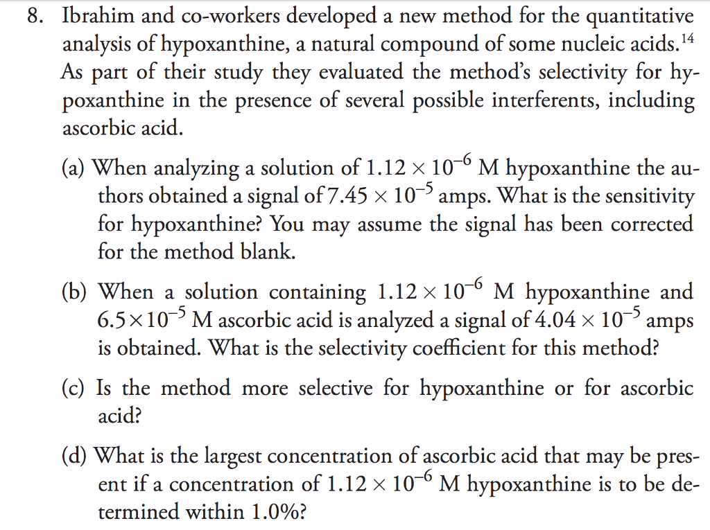 8. Ibrahim and co-workers developed analysis of | Chegg.com