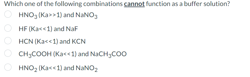 Solved Which one of the following combinations cannot | Chegg.com