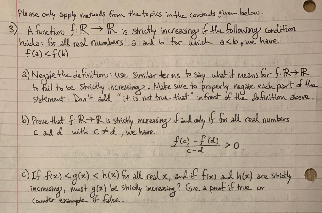 Solved - Please only apply methods from the topics in the | Chegg.com