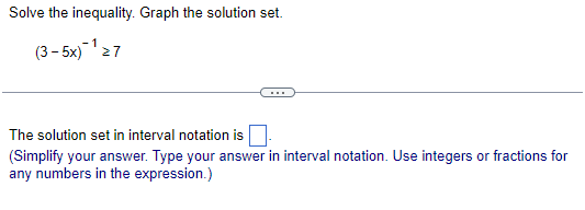 Solved Solve the inequality. Graph the solution set. | Chegg.com