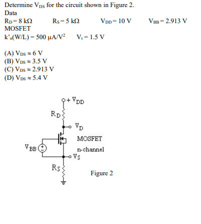 Solved Determine Vps for the circuit shown in Figure 2 Data | Chegg.com