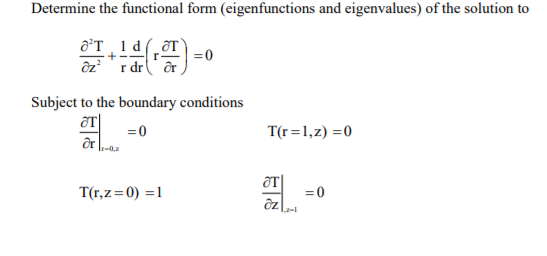 Solved Determine The Functional Form Eigenfunctions And