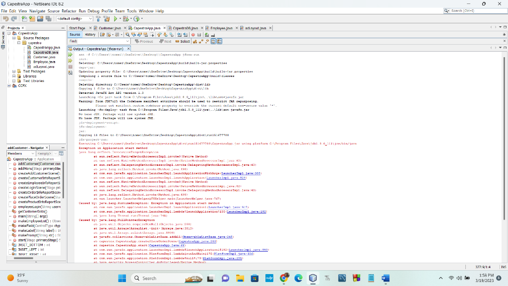 Solved C) CapestraAop - NetBeans IDE 82 Fille Edit View | Chegg.com
