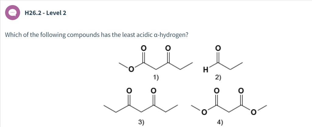 Solved H22.26- Level 1 Which of the following is an acetal? | Chegg.com