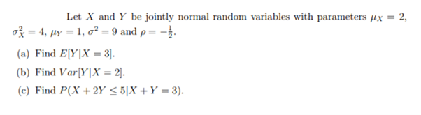 Solved Let X And Y Be Jointly Normal Random Variables With 1752