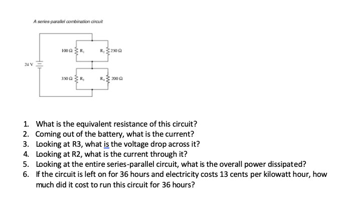 Solved A series-parallel combination circuit 100 QR R 2500 | Chegg.com