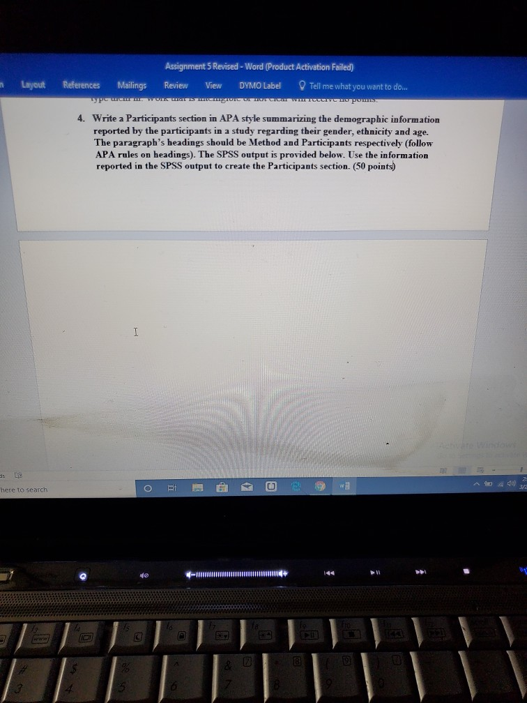 Solved 4. Write a Participants section in APA style | Chegg.com