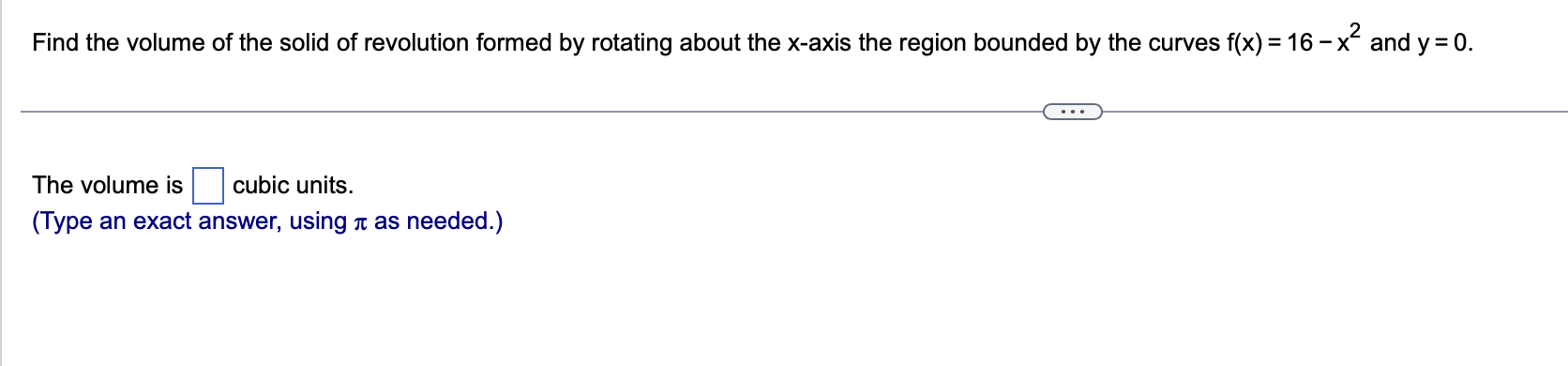 Solved Find the volume of the solid of revolution formed by | Chegg.com