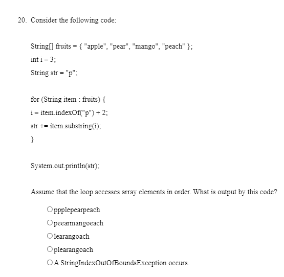 Solved 19. What is stored in the array a after the following | Chegg.com