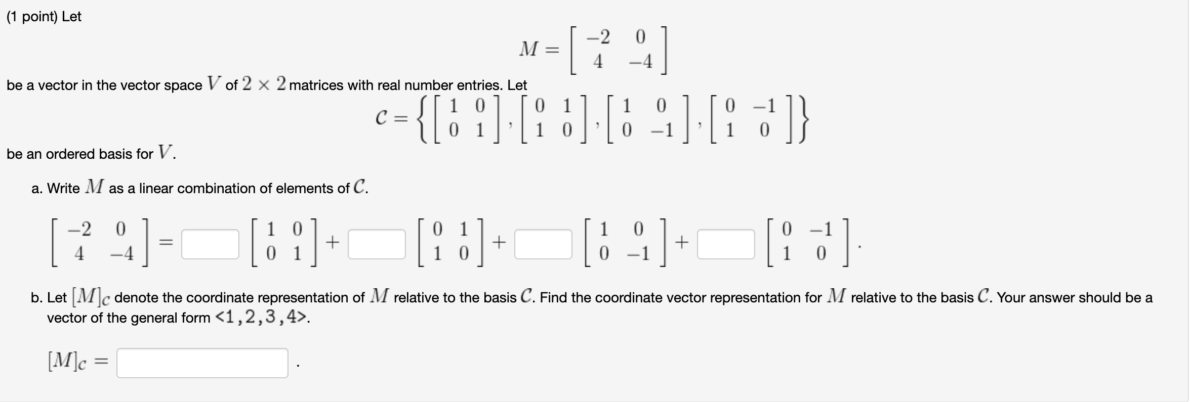 Solved M Left Begin Array Cc 2 And 0 4 And 4 E 