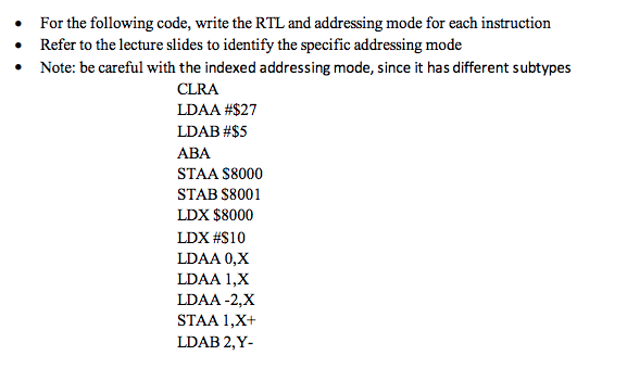 For the following code, write the RTL and | Chegg.com