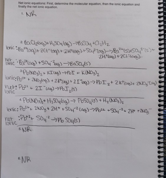 Solved KI (aq) H2SO4 (aq) BaCl2 (aq) 1 , NR lau pouuder | Chegg.com