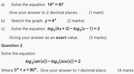 Solved a) Solve the equation 19x=87 Give your answer to 2 | Chegg.com