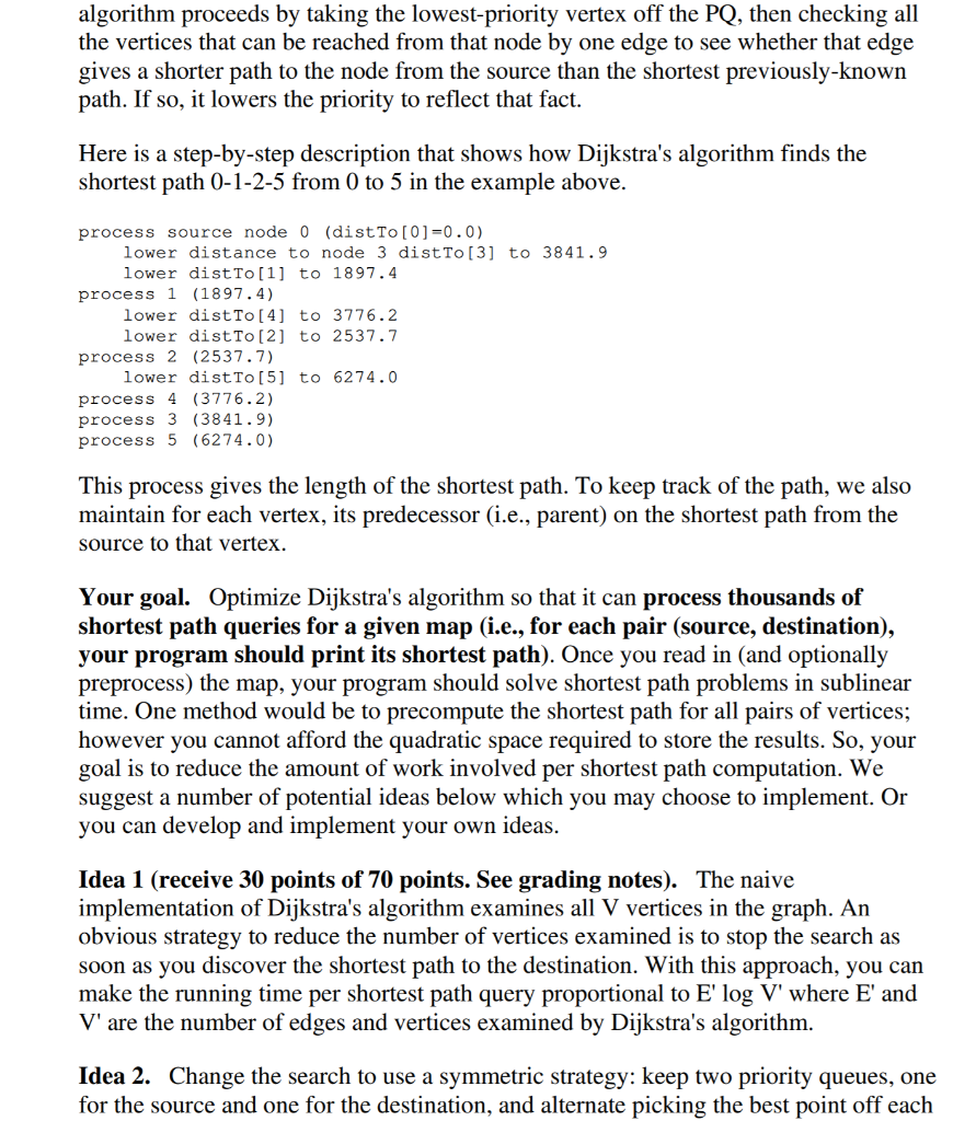 Java! Implement the classic Dijkstra's shortest | Chegg.com Java! Implement the classic Dijkstra's shortest | Chegg.com