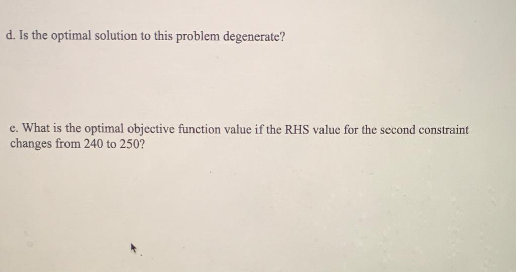 Solved Solve the following LP model by Analytic Solver for | Chegg.com
