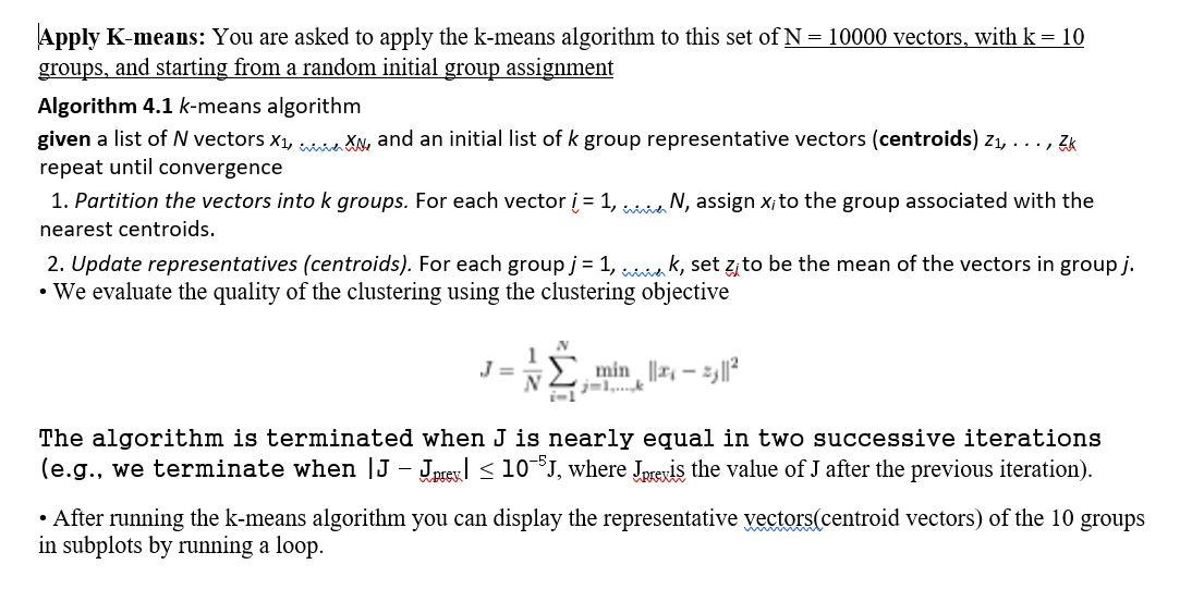 Solved Lab Assignment: K-Means clustering on MNIST data 3 با | Chegg.com