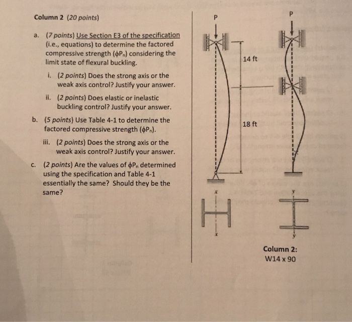 Solved Question 1: Two columns are braced about the strong | Chegg.com
