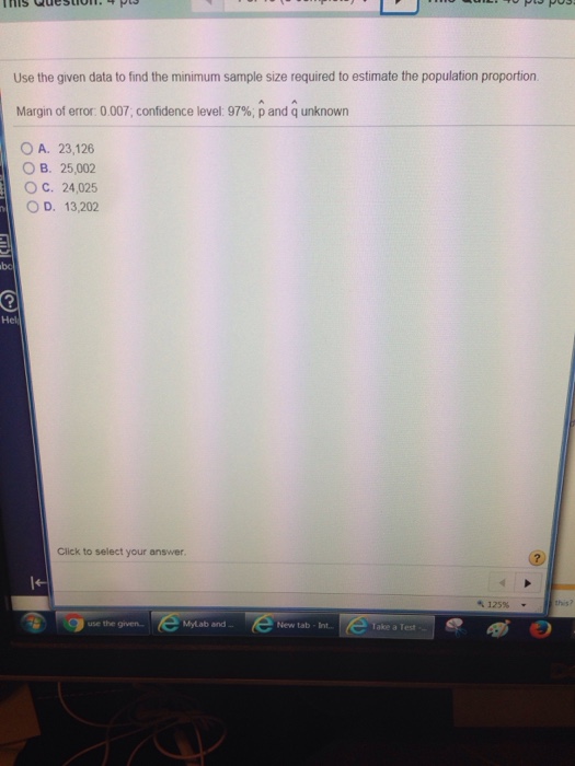 Solved Use the given data to find the minimum sample size | Chegg.com