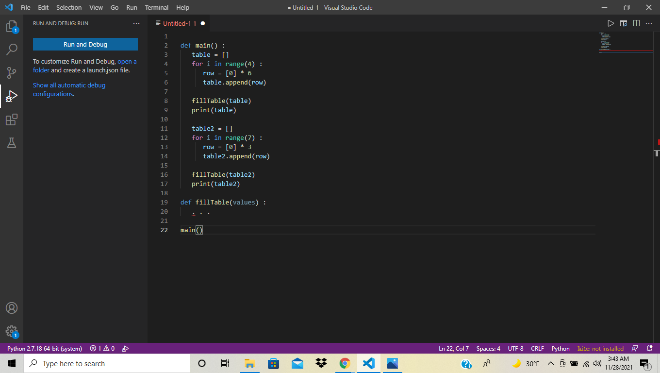 Solved create a table using a given int(value) say 5 and | Chegg.com