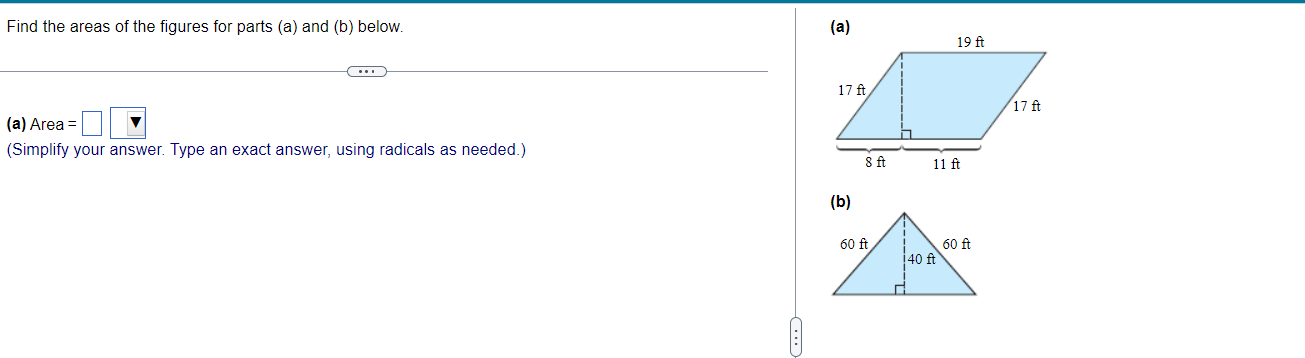 Solved Find the areas of the figures for parts (a) ﻿and (b) | Chegg.com