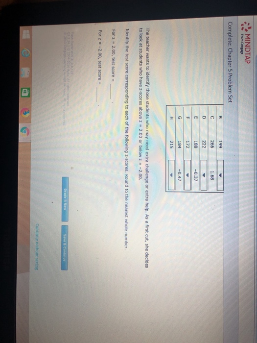 Solved Transforming x values into z-scores | Chegg.com