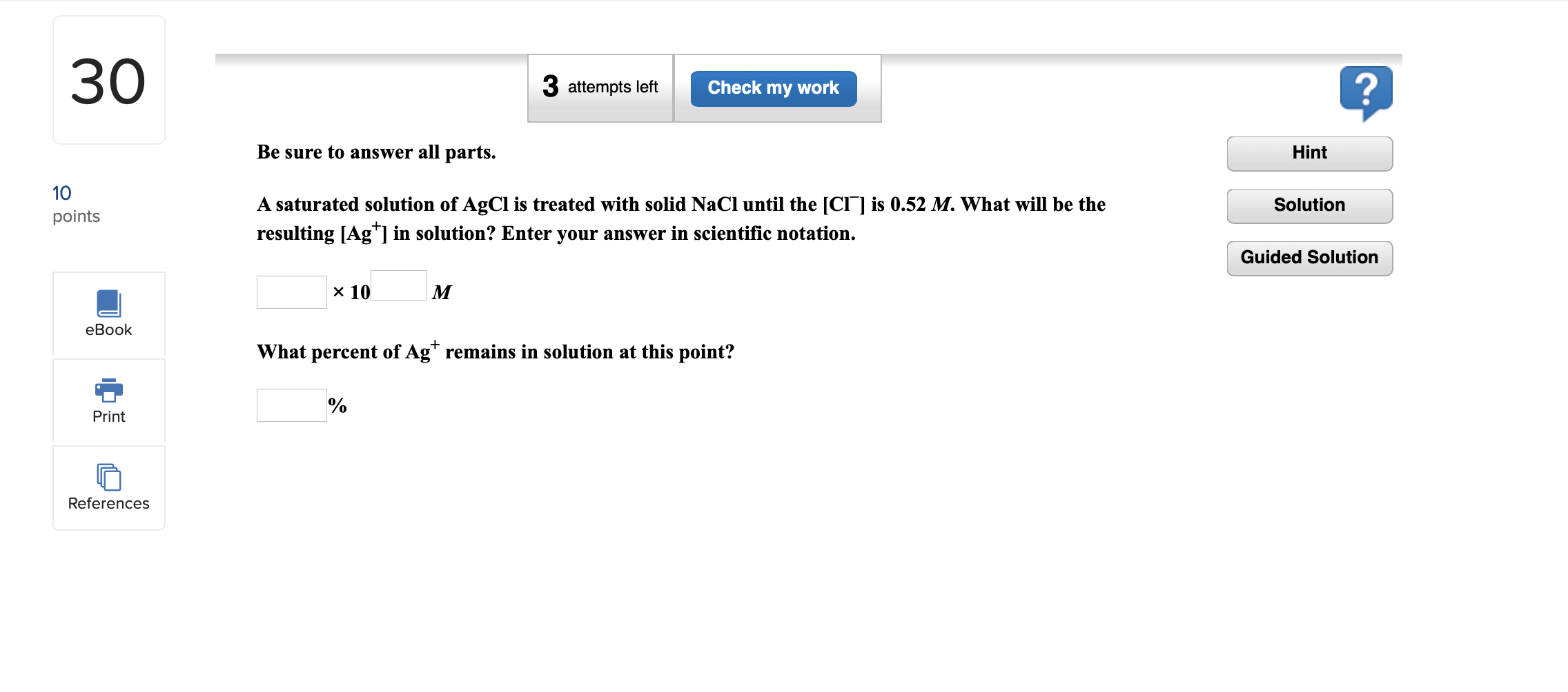 Solved 30 3 attempts left Check my work ? Be sure to answer | Chegg.com