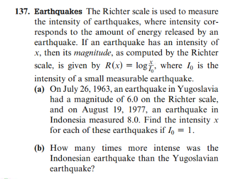 Solved 37. Earthquakes The Richter scale is used to measure | Chegg.com