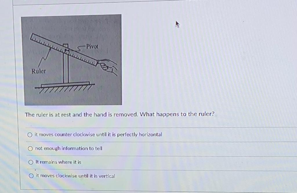 Solved Pivot Ruler The ruler is at rest and the hand is | Chegg.com