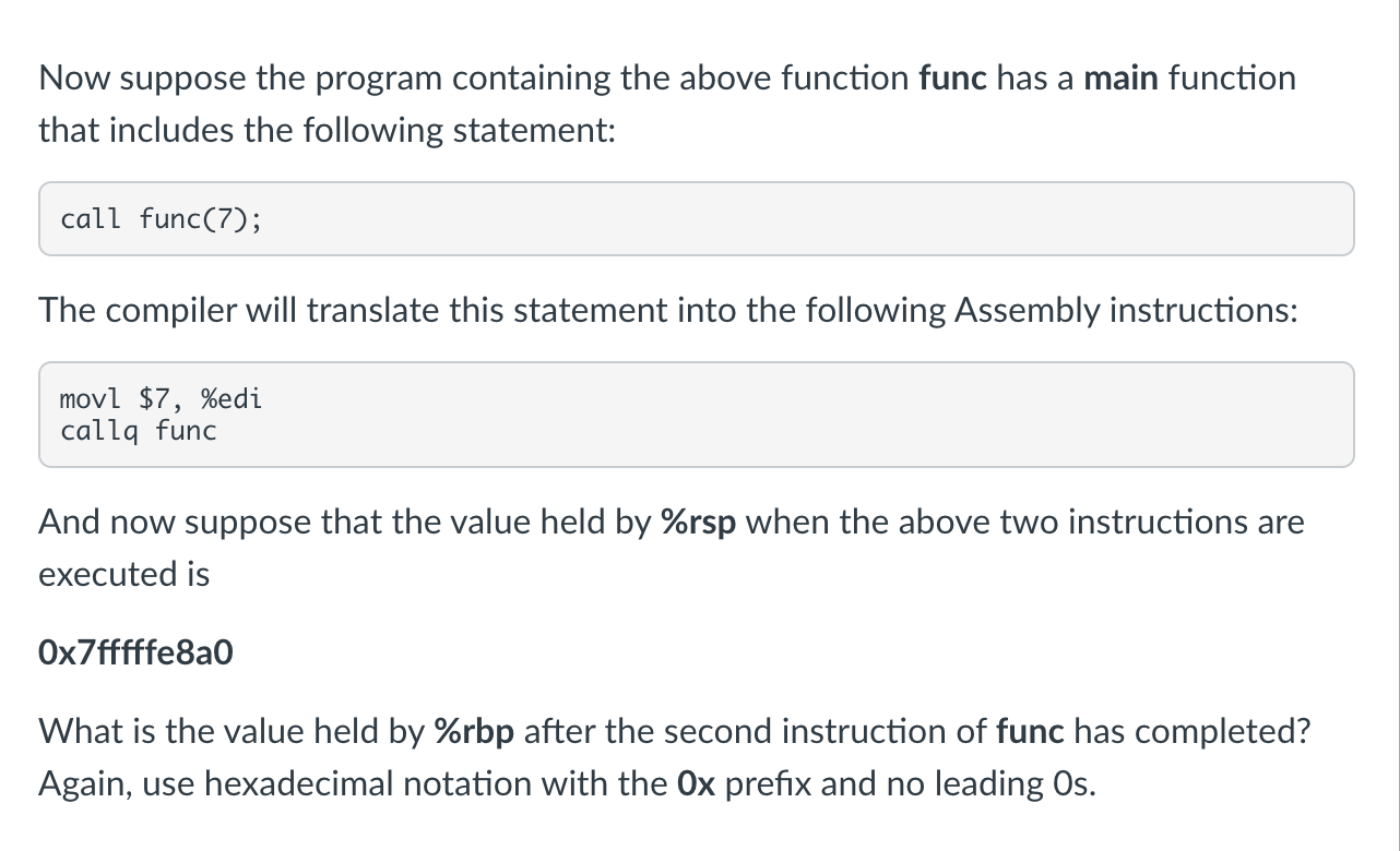 Solved The GCC compiler on CSLab translates the following C | Chegg.com