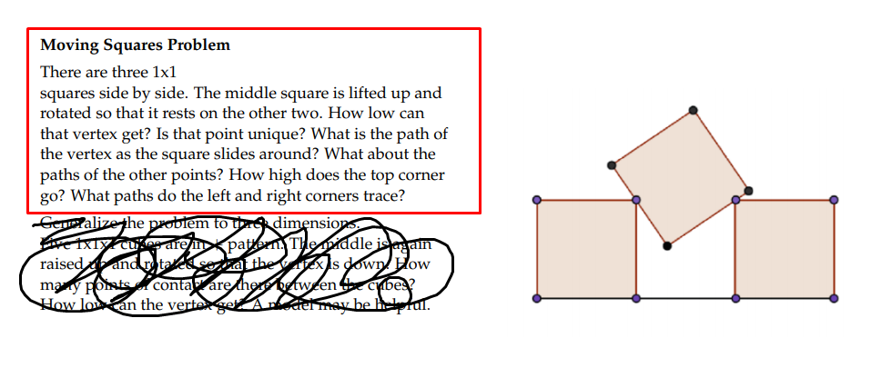Solved Moving Squares Problem There are three 1x1 squares | Chegg.com