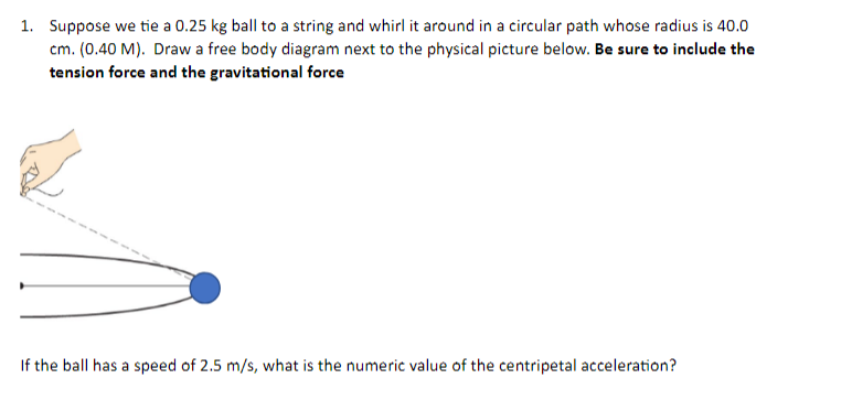 Solved Suppose we tie a 0.25kg ﻿ball to a string and whirl | Chegg.com
