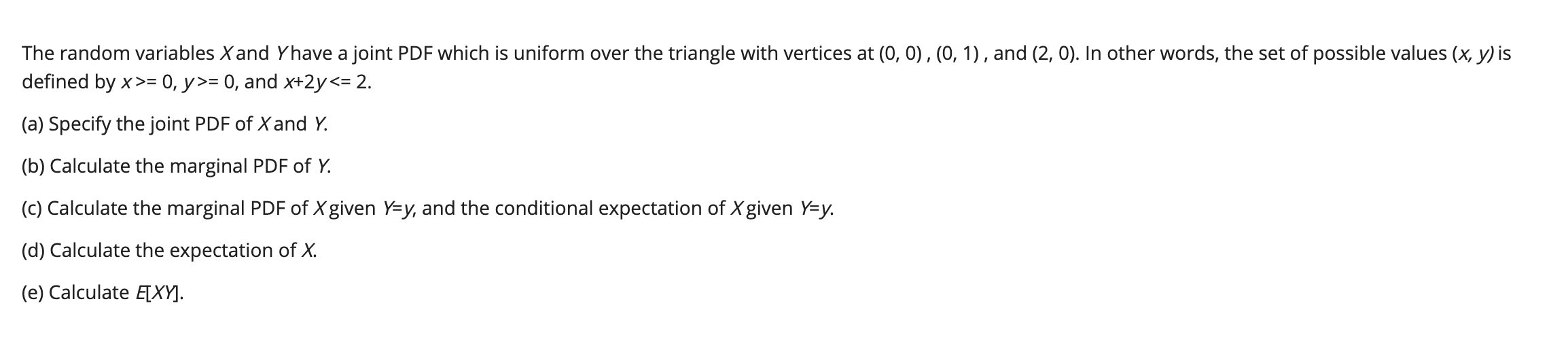 Solved The random variables Xand Yhave a joint PDF which is | Chegg.com