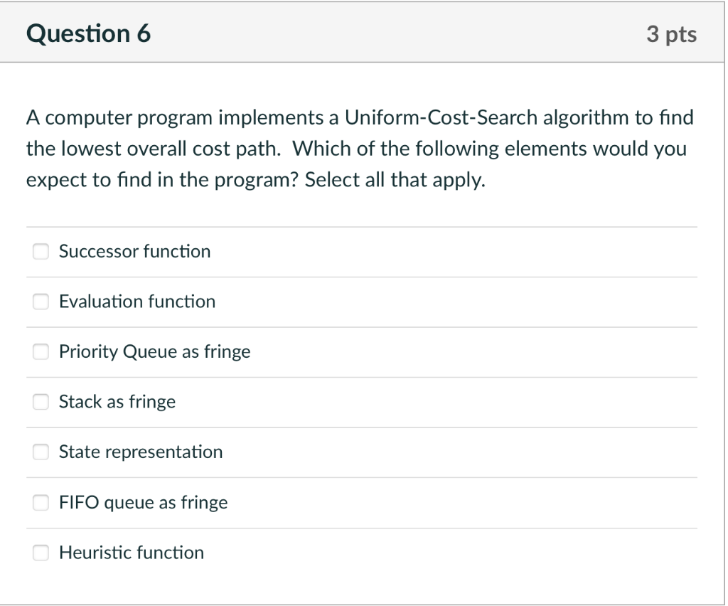 Solved A computer program implements a Uniform-Cost-Search | Chegg.com