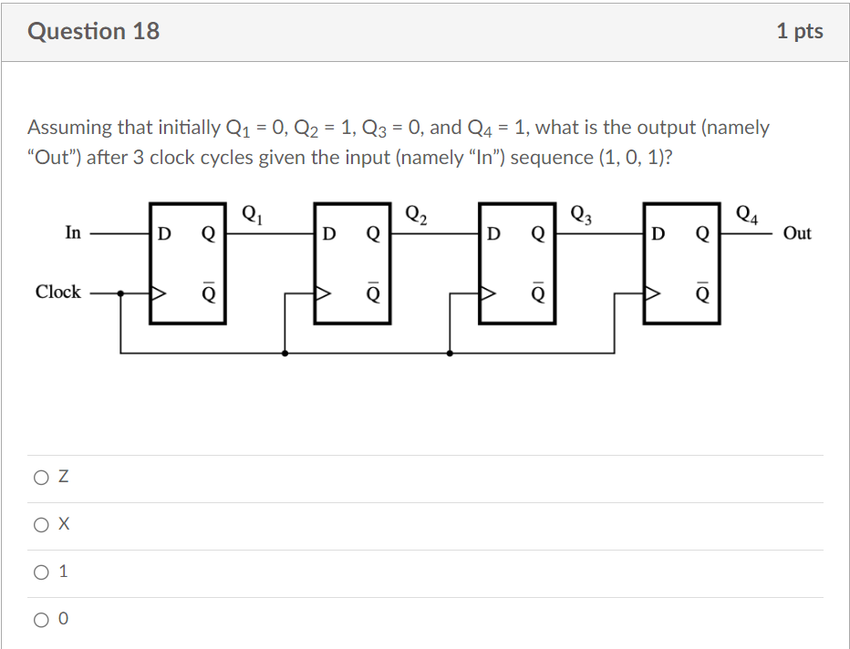 Solved Assuming that initially Q1=0,Q2=1,Q3=0, and Q4=1, | Chegg.com