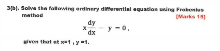 Solved 3(b). Solve the following ordinary differential | Chegg.com