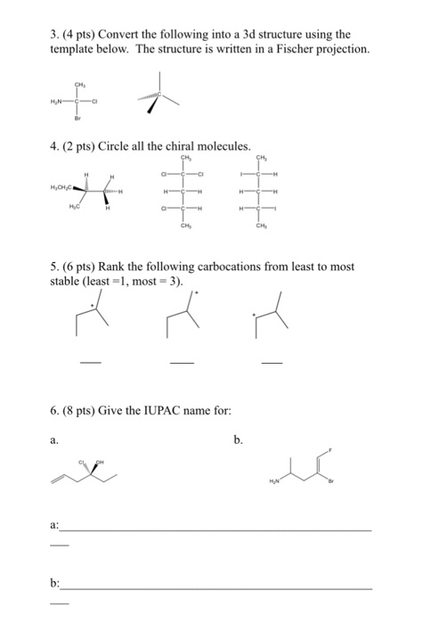 Solved Convert the following into a 3d structure using the | Chegg.com