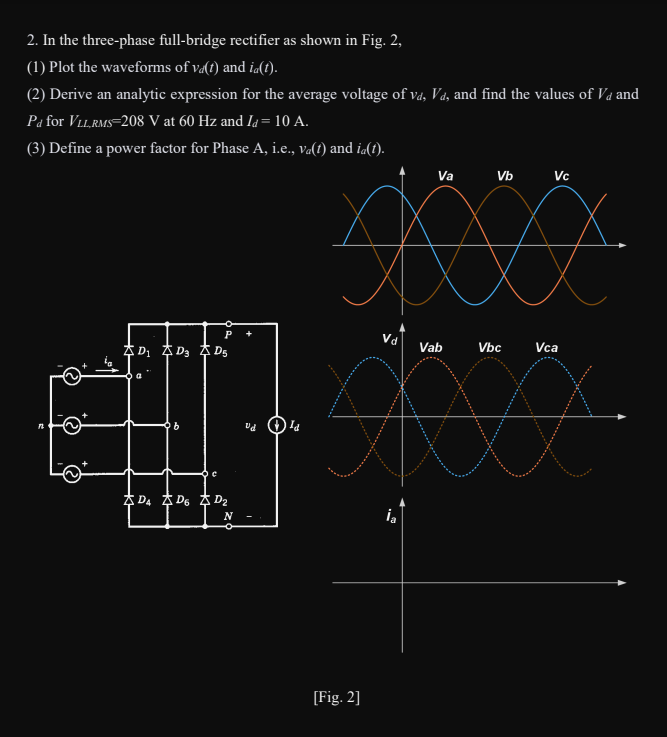 Solved 1. In the three-phase half-wave rectifier block | Chegg.com