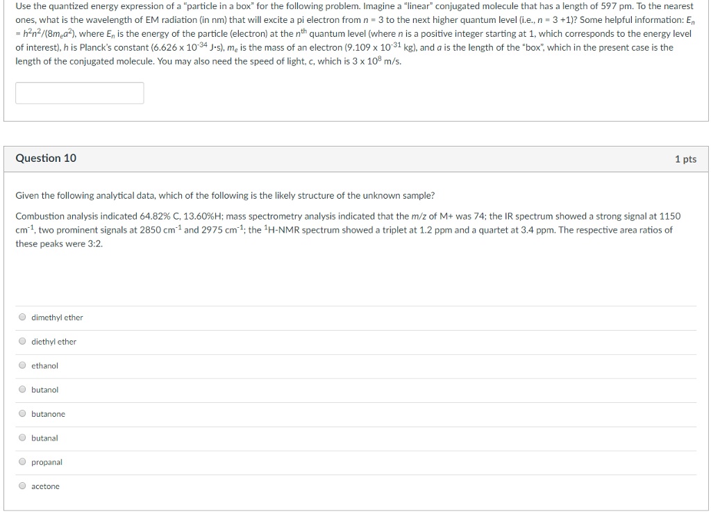 Solved Use the quantized energy expression of a "particle in | Chegg.com
