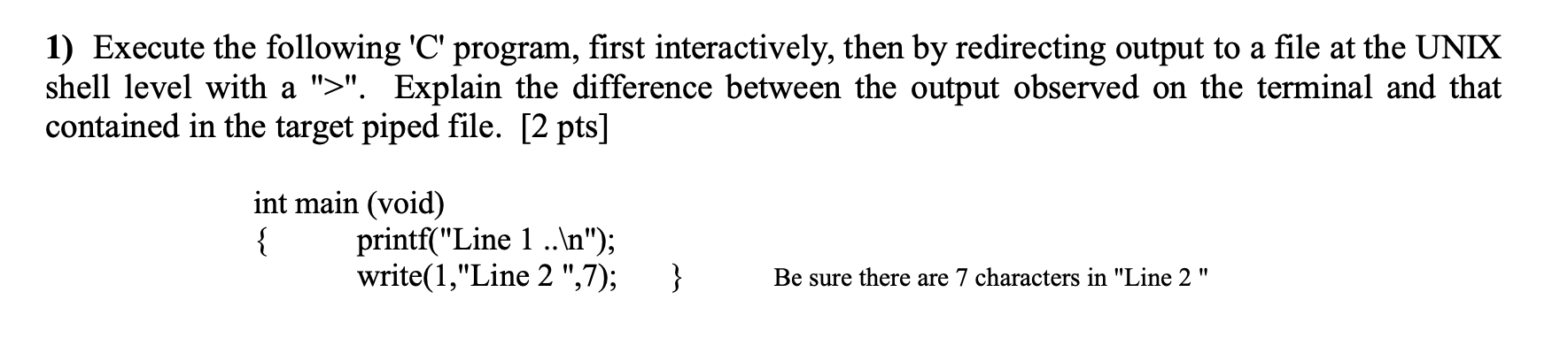 Solved 1) Execute the following 'C' program, first | Chegg.com