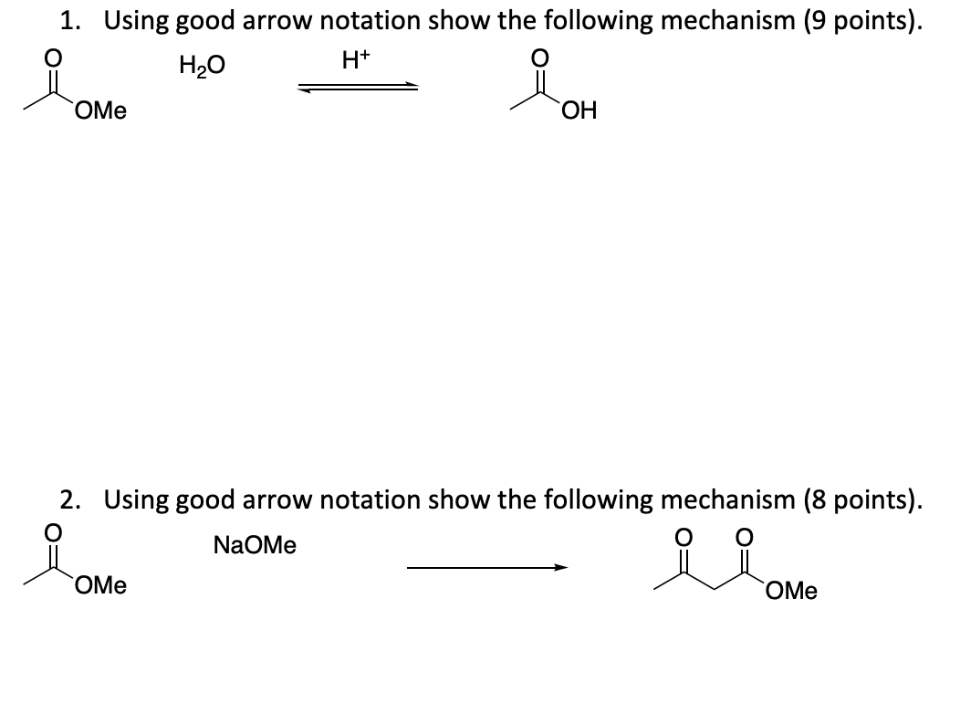 Solved 1. Using good arrow notation show the following | Chegg.com