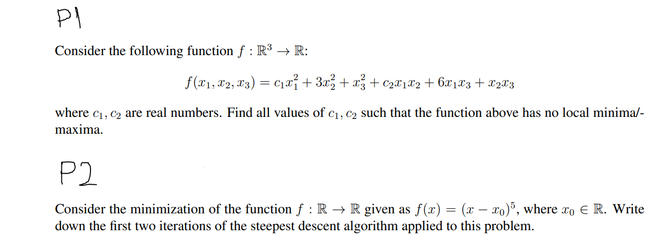 Solved PI Consider the following function f :R3 →R: f(x1, | Chegg.com