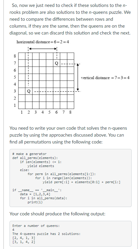 Solved Eight-Queens Puzzle In this assignment you need to | Chegg.com